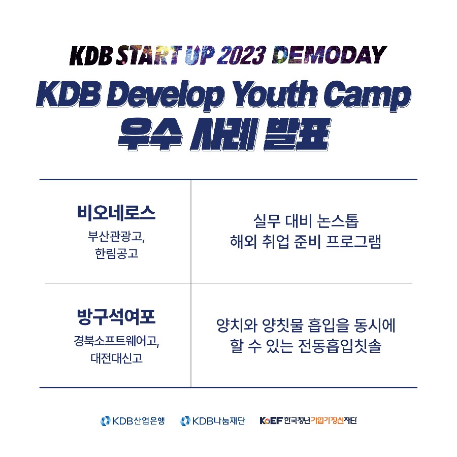 KDB STARTUP 2023 DEMODAY + 럭키드로우 이벤트(에어팟맥스, 프라이탁가방)