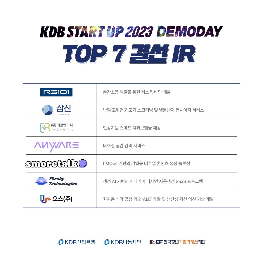 KDB STARTUP 2023 DEMODAY + 럭키드로우 이벤트(에어팟맥스, 프라이탁가방)